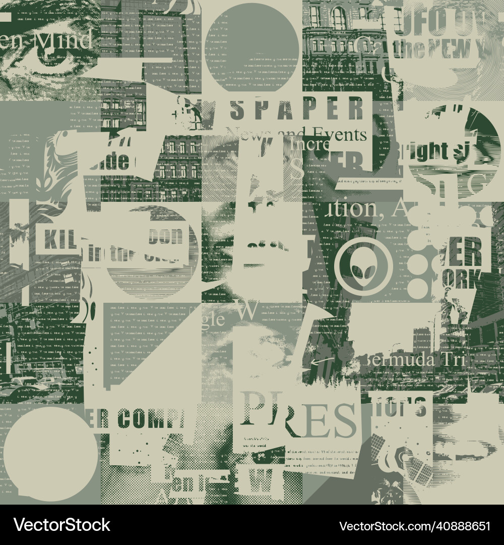 Abstract seamless pattern on a newspaper theme Vector Image