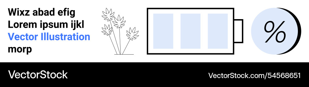 Battery level indicator with percentage symbol Vector Image