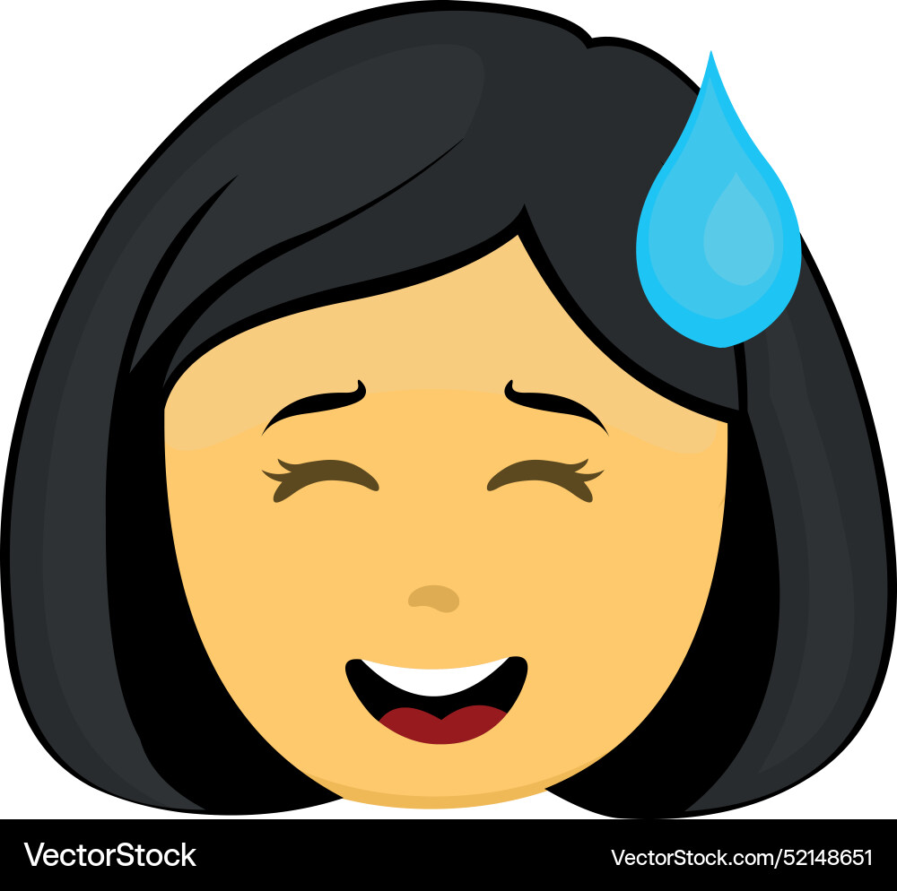 Emoji woman head embarrassed expression Royalty Free Vector