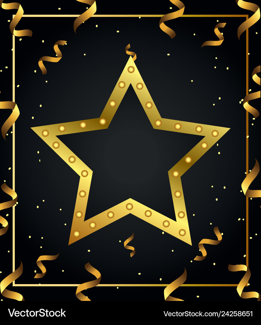 Gold star background Royalty Free Vector Image