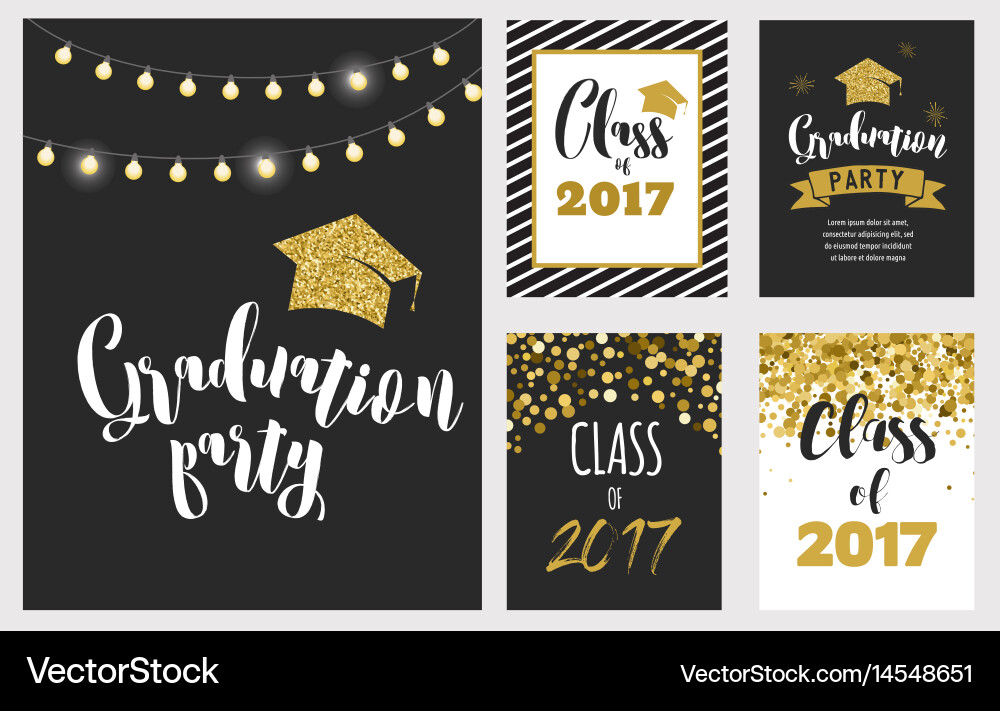 Graduation Class of 2017 Party Decorations Vector Image