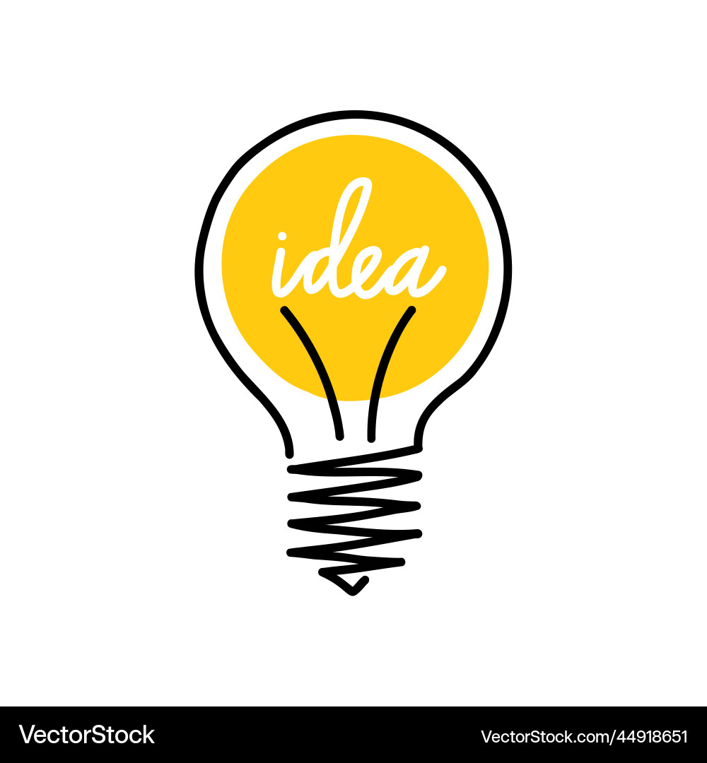 Hand drawn idea icon Royalty Free Vector Image
