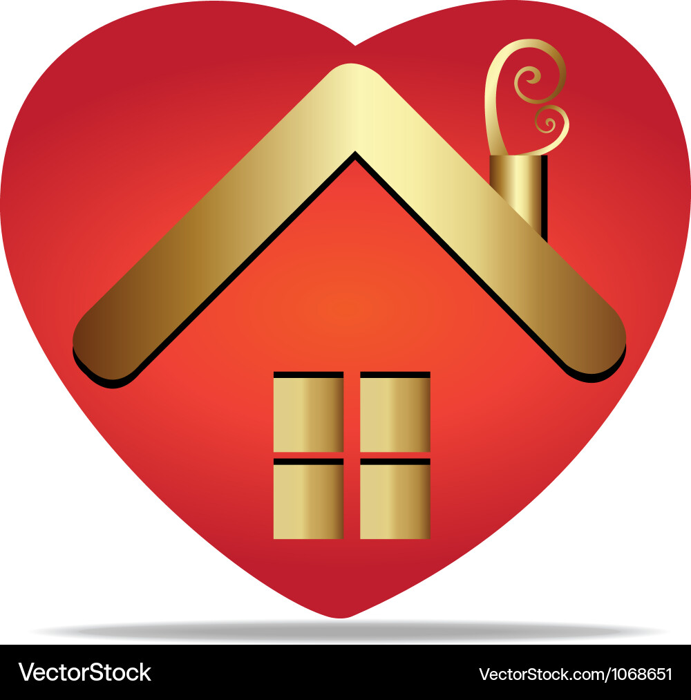 House and heart symbol logo Royalty Free Vector Image