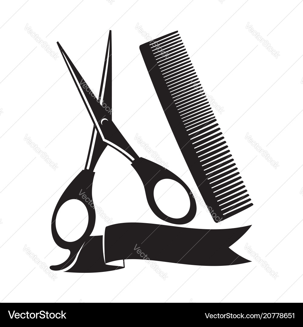 Scissors and comb Royalty Free Vector Image - VectorStock