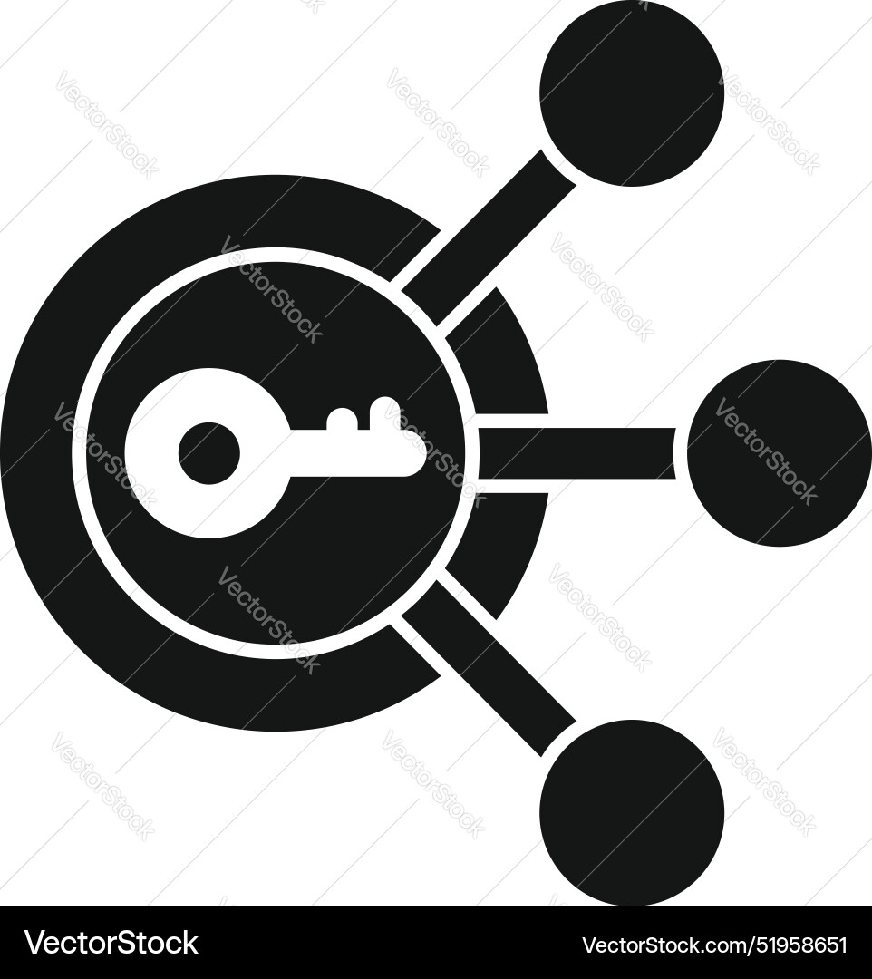 Secure Connection Icon Showing A Key Connecting Vector Image