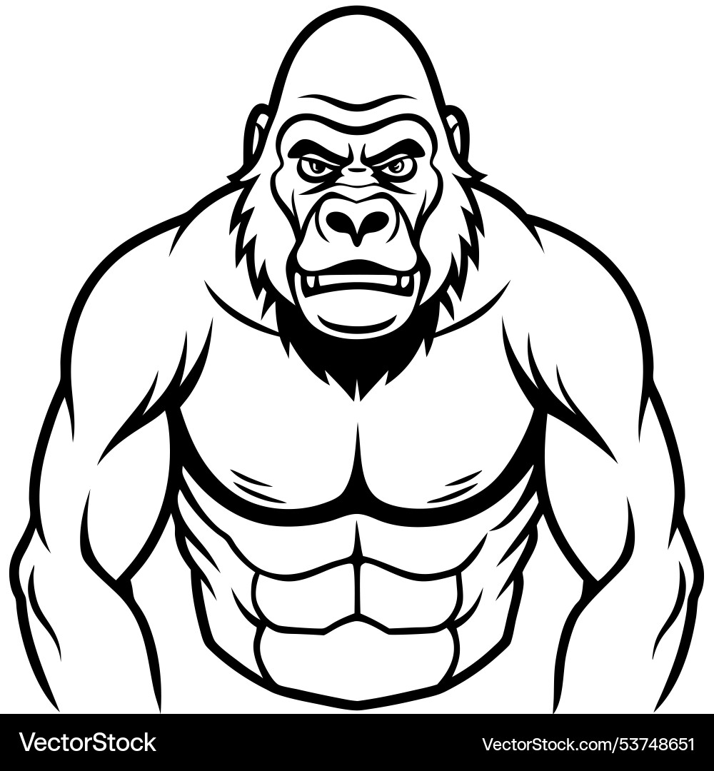 Silverback gorilla black king ape sticker Vector Image