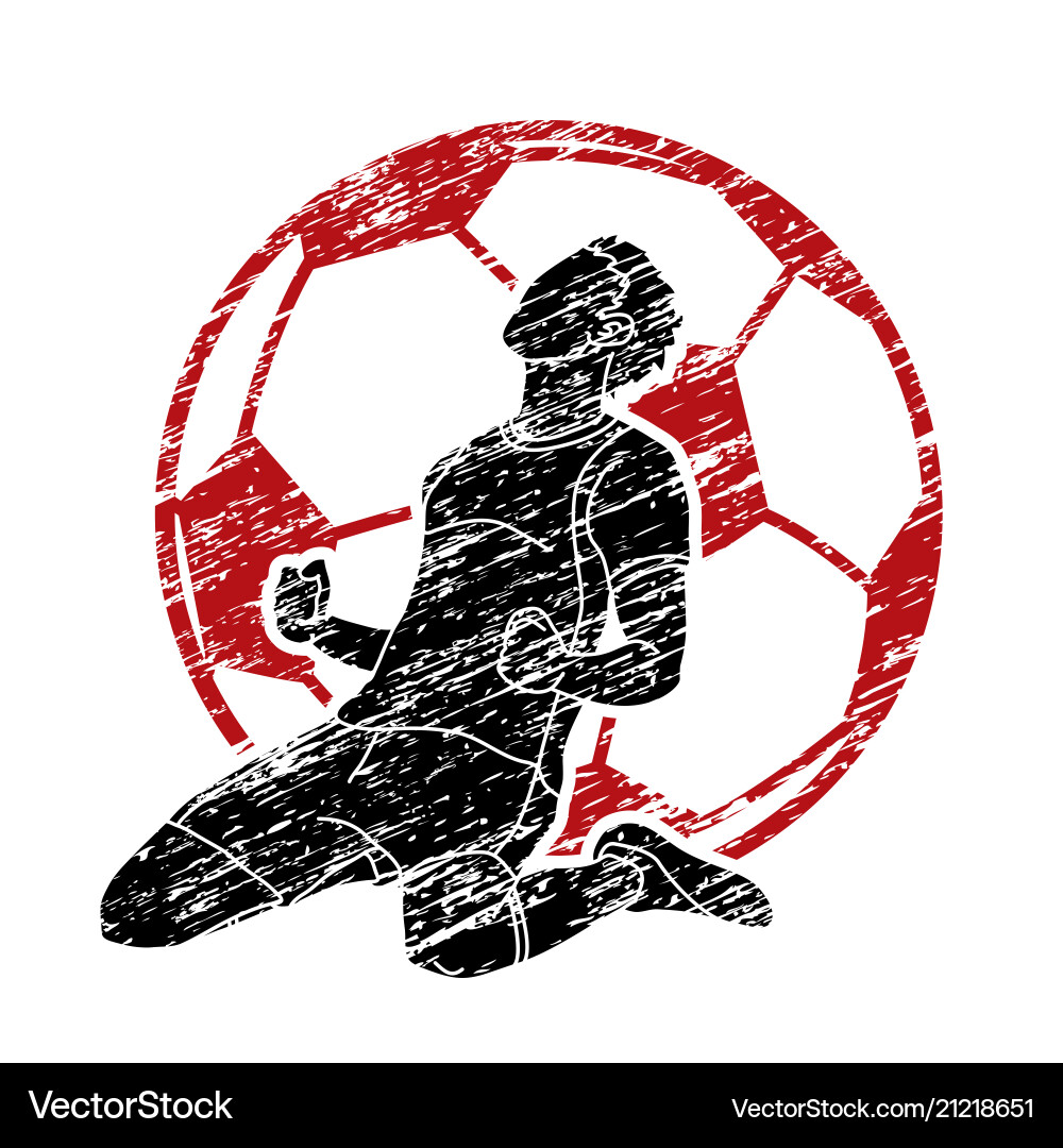 Soccer player the winner action Royalty Free Vector Image