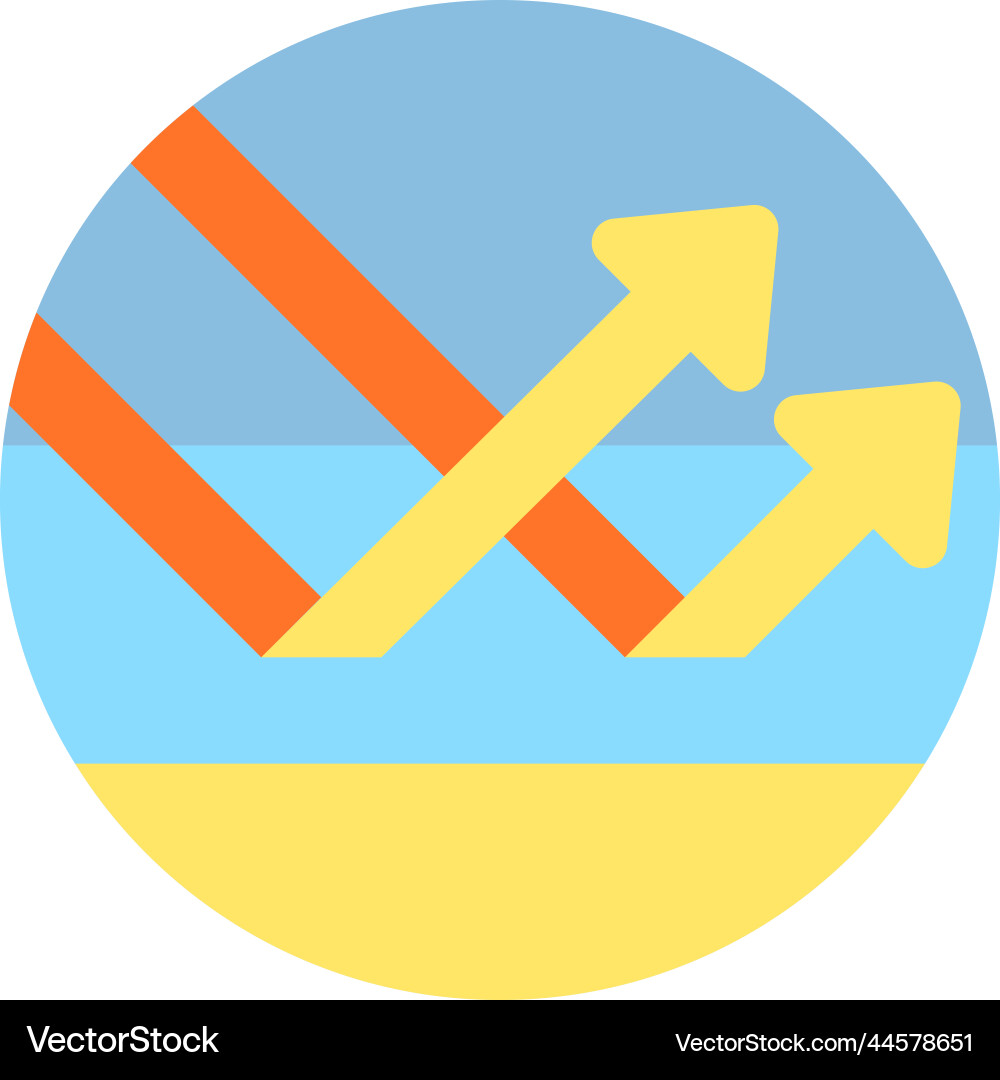 Sun rays reflection on water surface round icon Vector Image