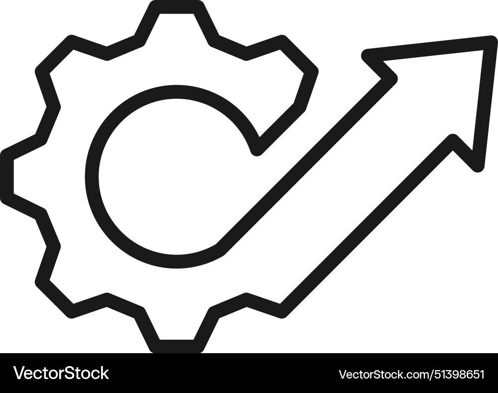 Up arrow with gear icon Royalty Free Vector Image