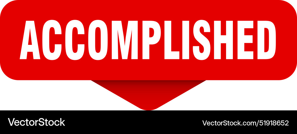 Accomplished sticker sign Royalty Free Vector Image