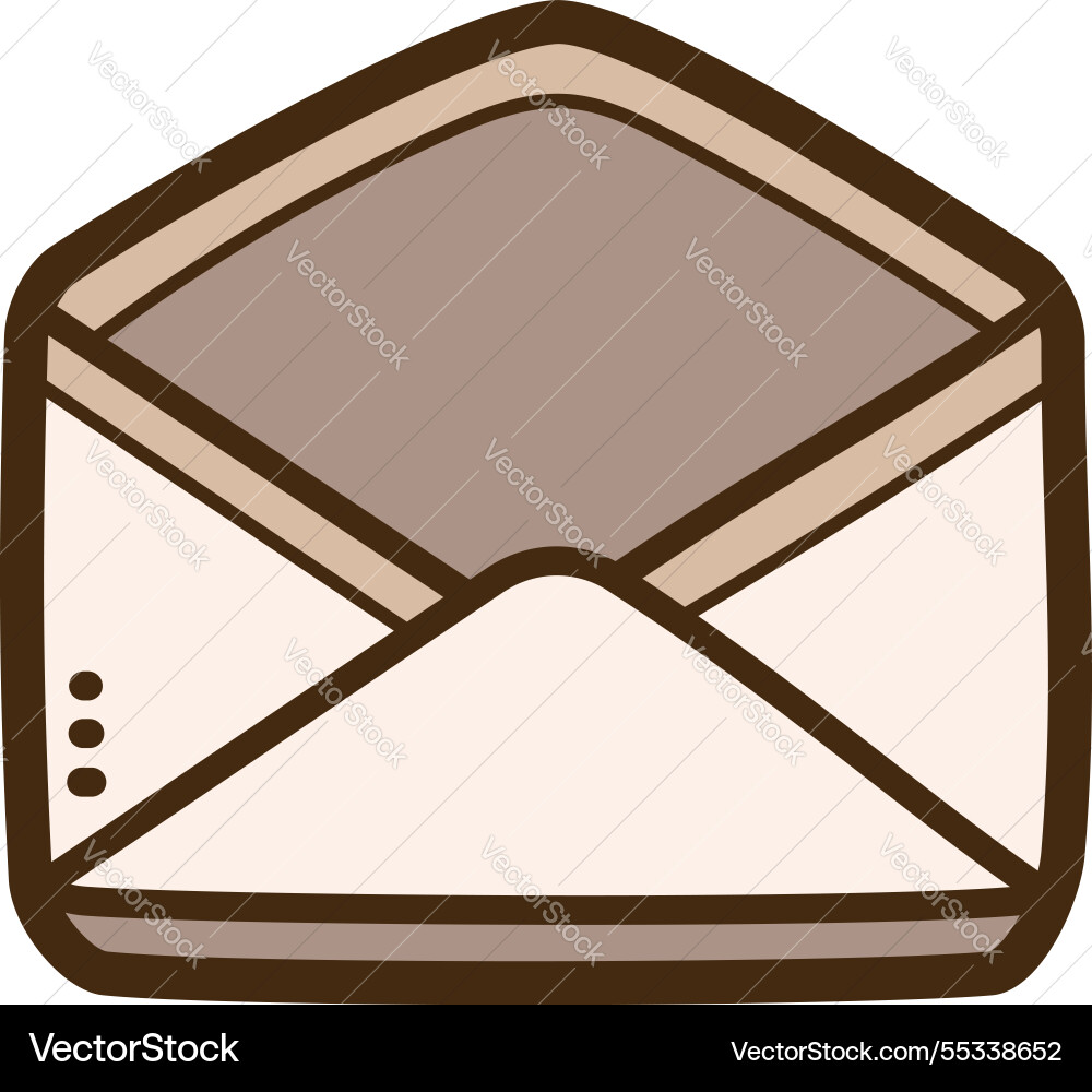 Empty envelope - emails doodle art and Royalty Free Vector