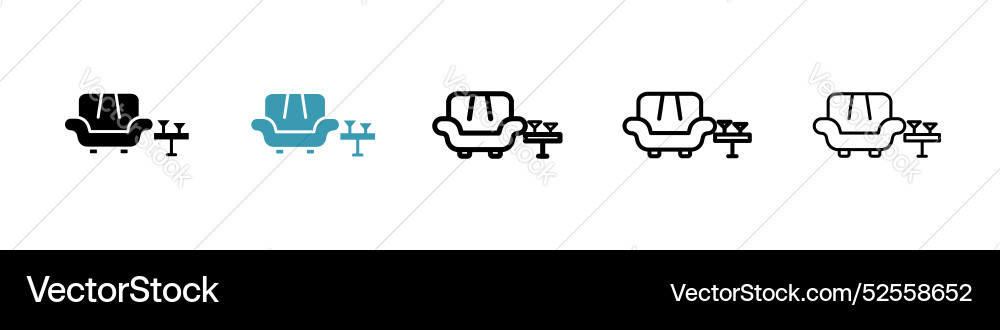 Lounge icon set on white background Royalty Free Vector