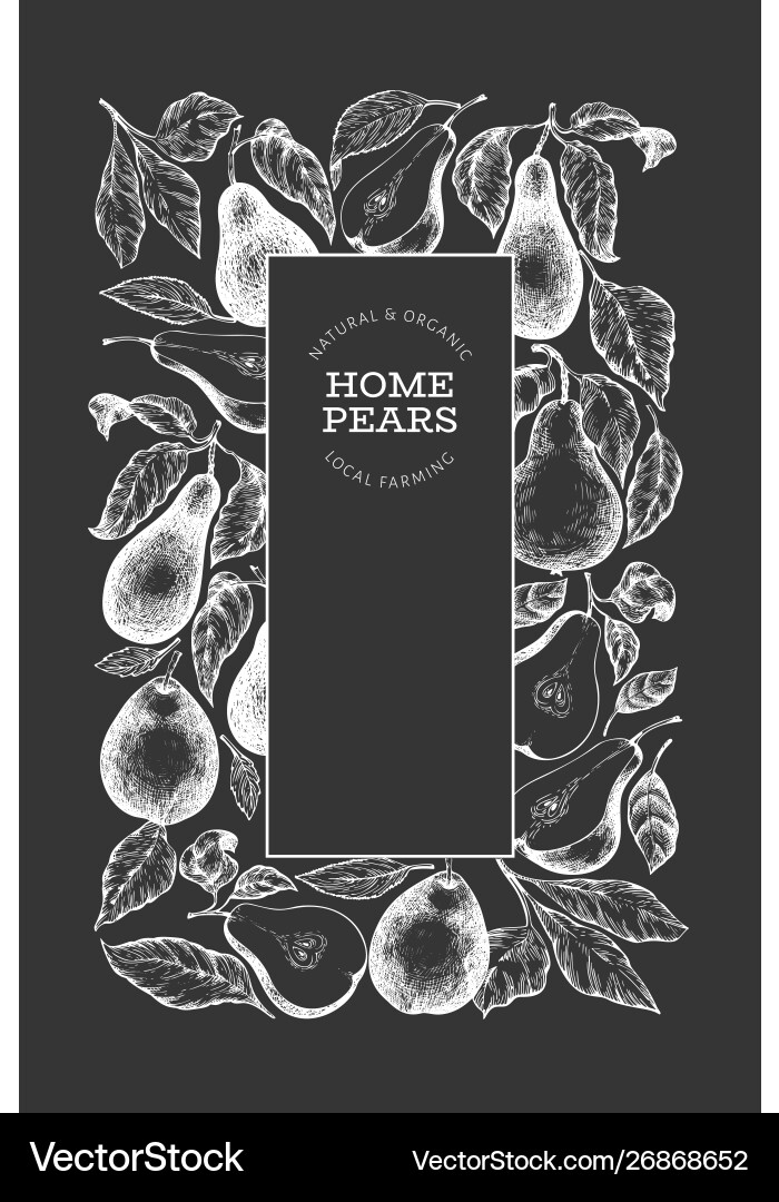 Pear design template hand drawn garden fruit Vector Image