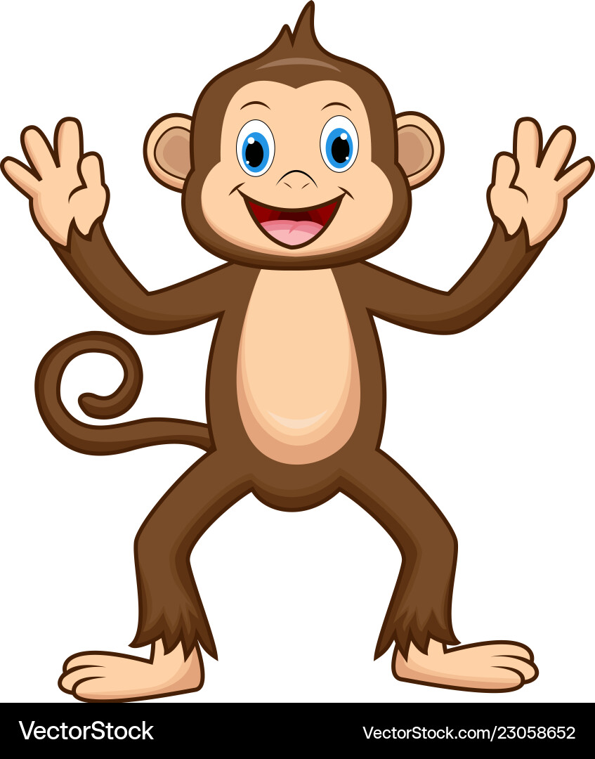 Süße Affe Cartoon Lizenzfreies Vektorbild - VectorStock