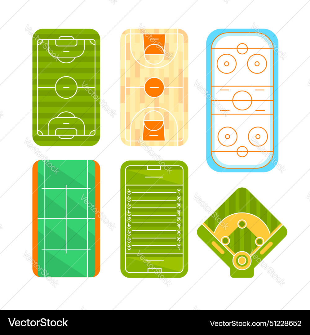 Sport ground fields for games basketball Vector Image