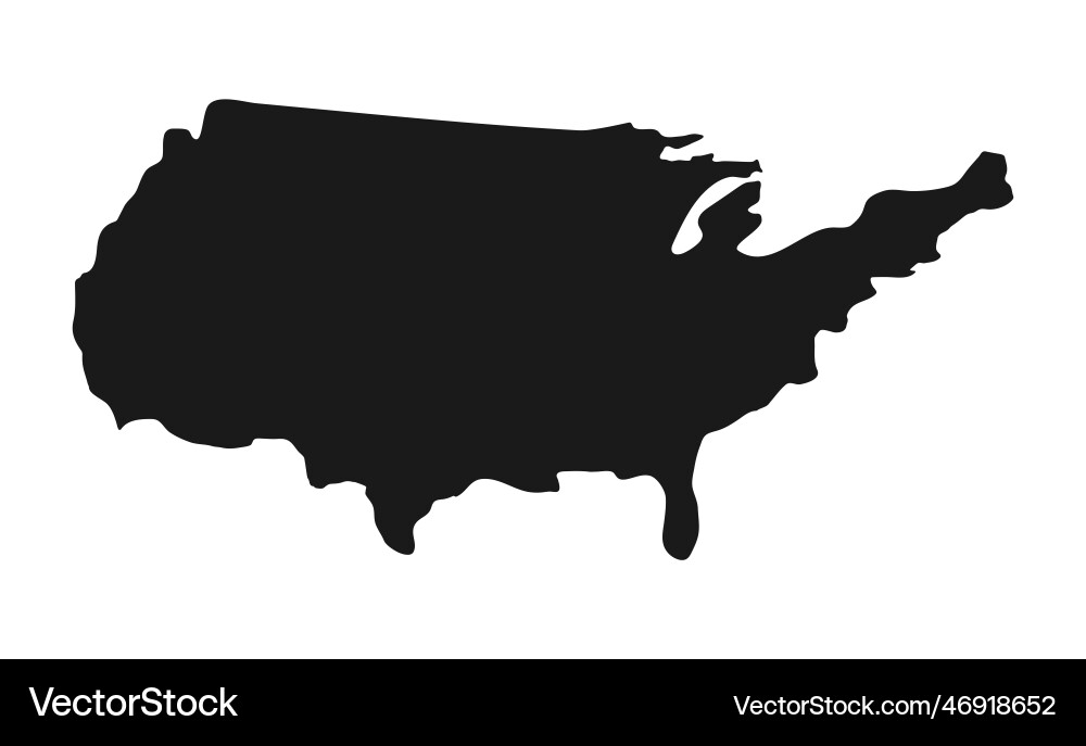 Usa map outline of the Royalty Free Vector Image