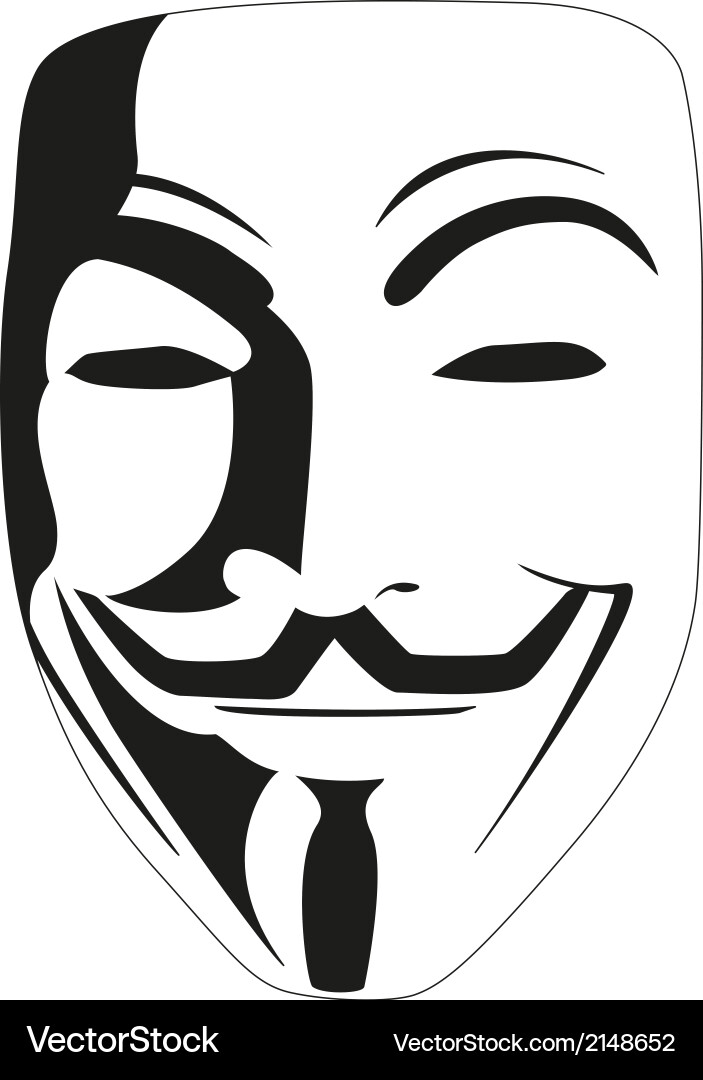 White mask anonymous Royalty Free Vector Image