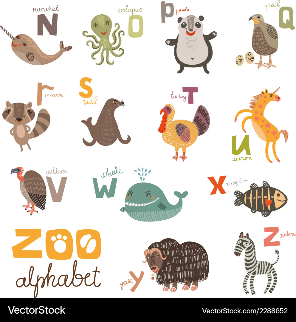 Zoo abc Royalty Free Vector Image - VectorStock
