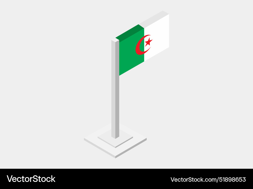 3d algerian flag Royalty Free Vector Image - VectorStock