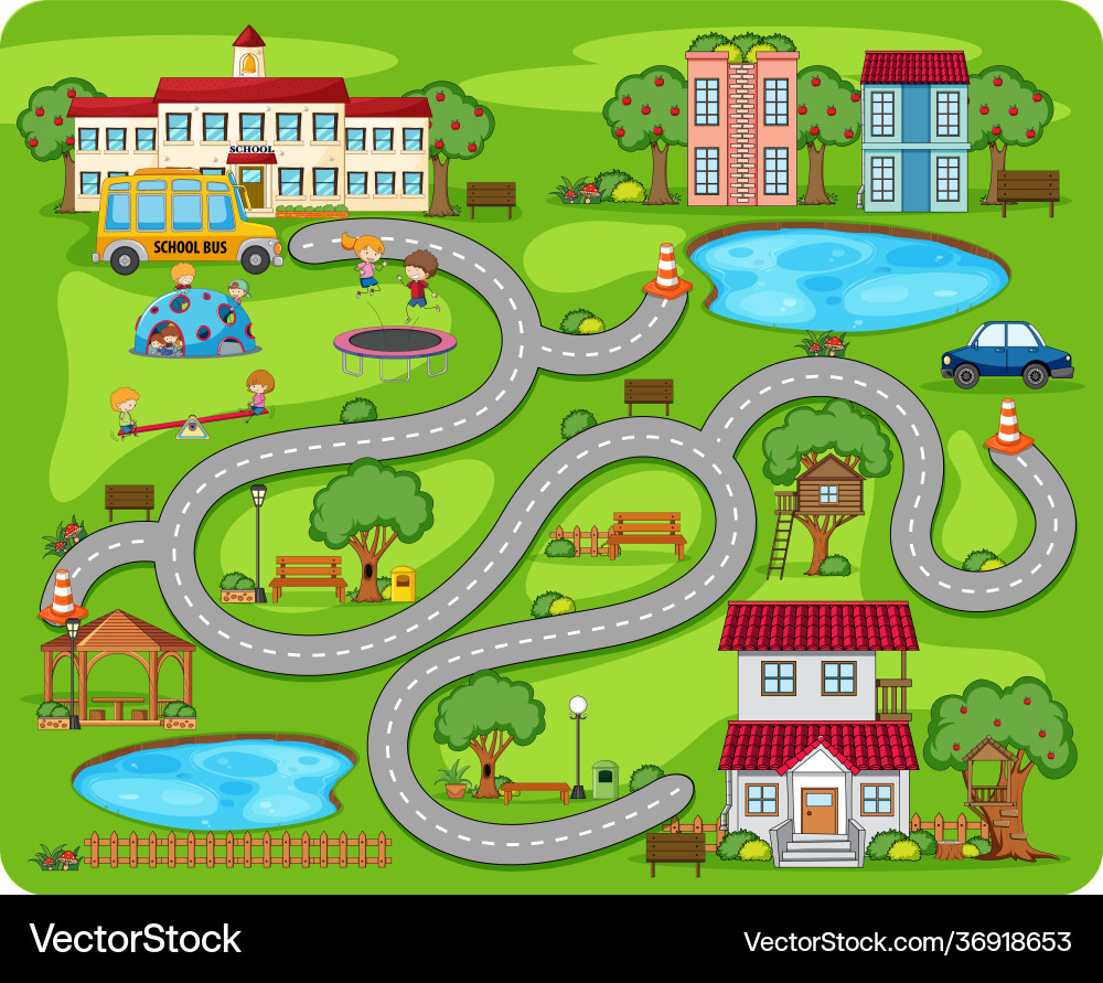 Cute cartoon maze game template Royalty Free Vector Image