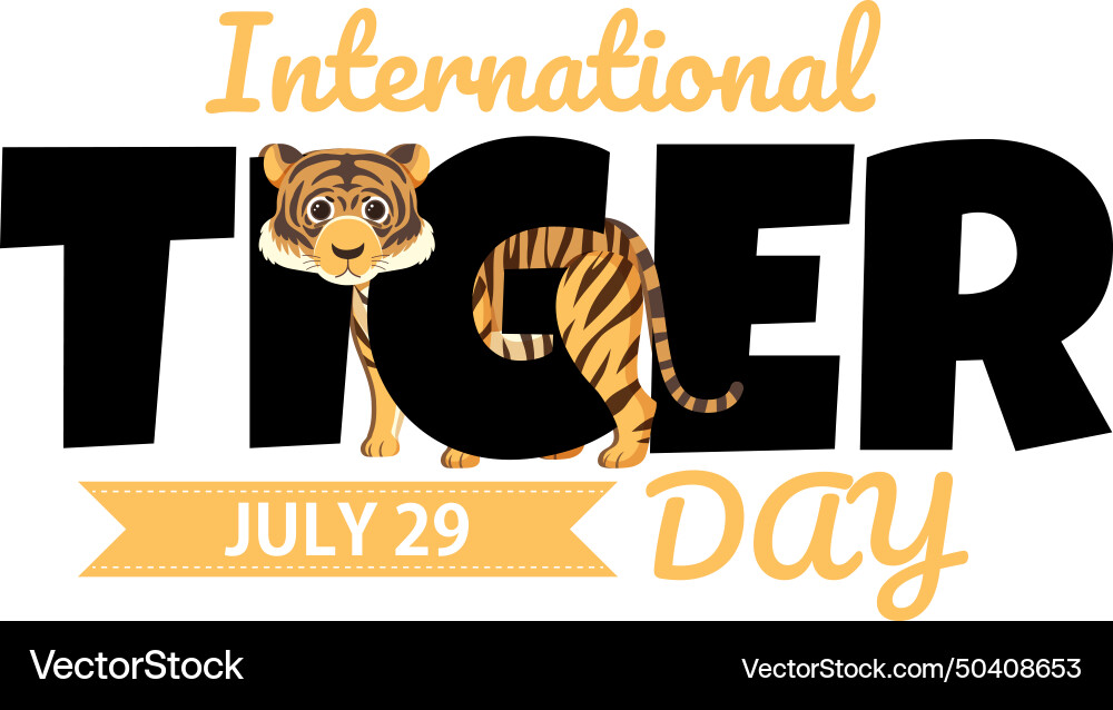 For international tiger day july 29 Royalty Free Vector