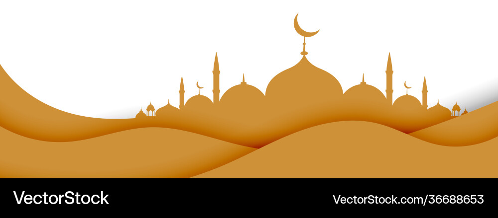 Islamic Celebration Background with Mosque Vector Image