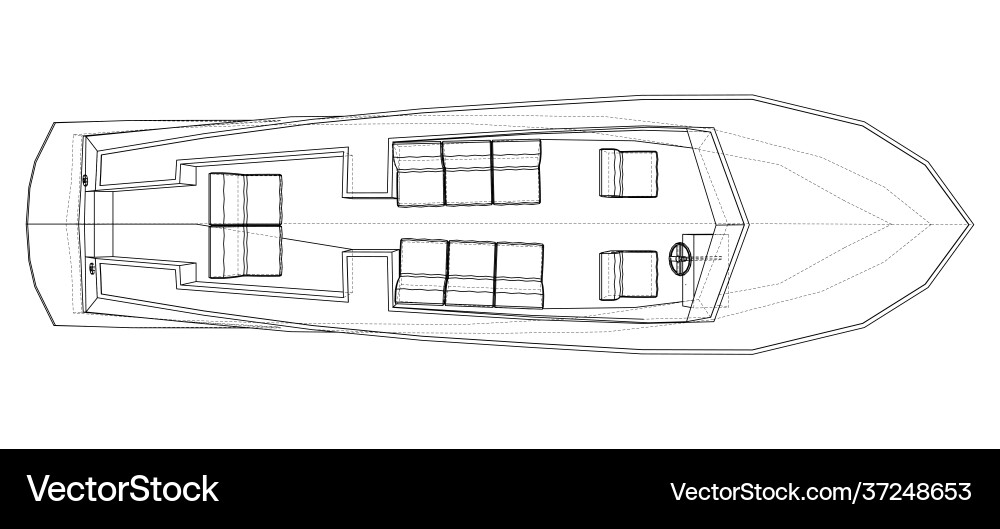 Modern boat with seats Royalty Free Vector Image