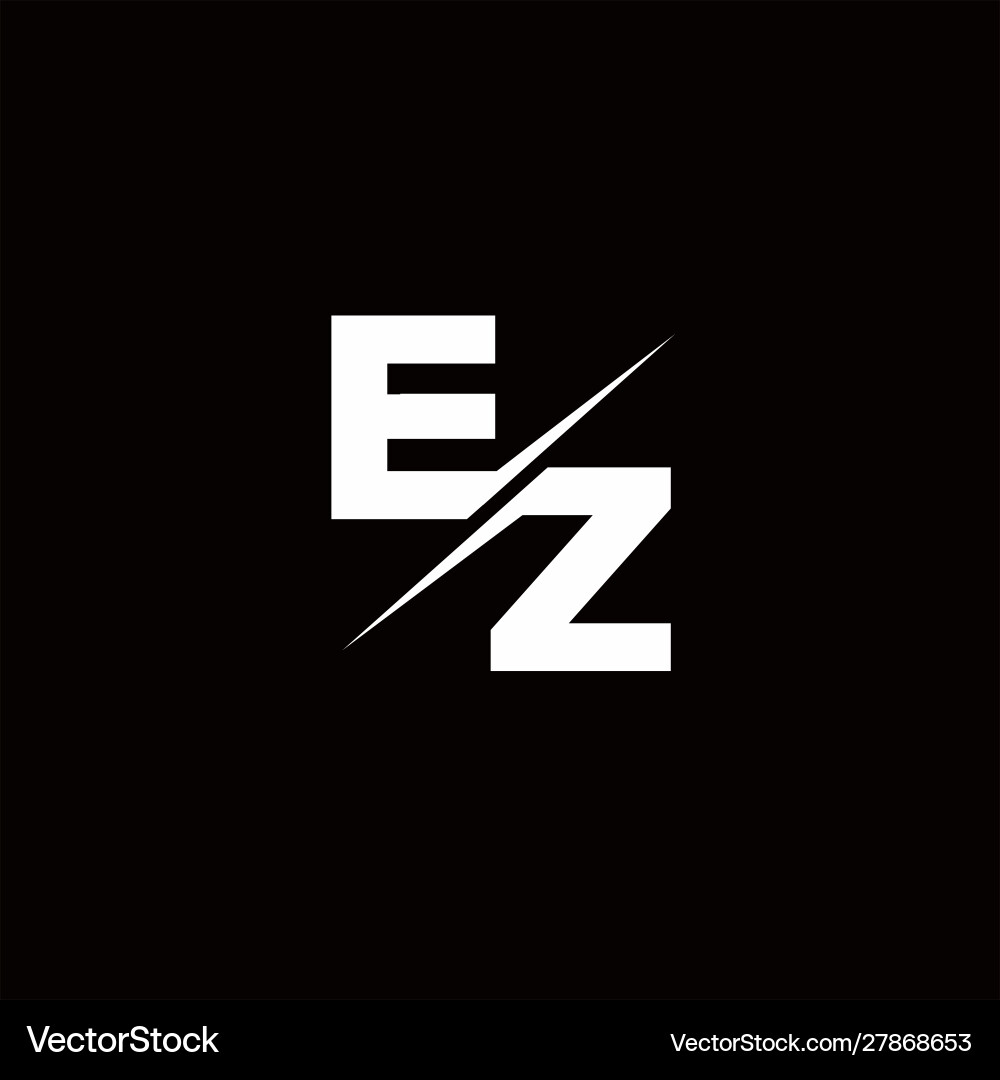Modern Letter Monogram - EZ Slash Logo Royalty Free Vector