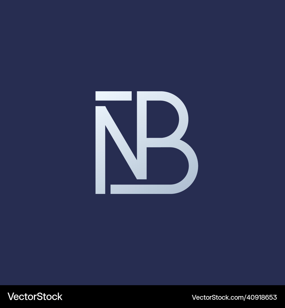 Nb letters logo on dark Royalty Free Vector Image