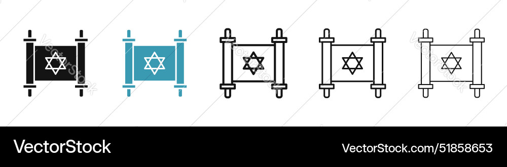 Scroll torah icon set in black and blue colors Vector Image