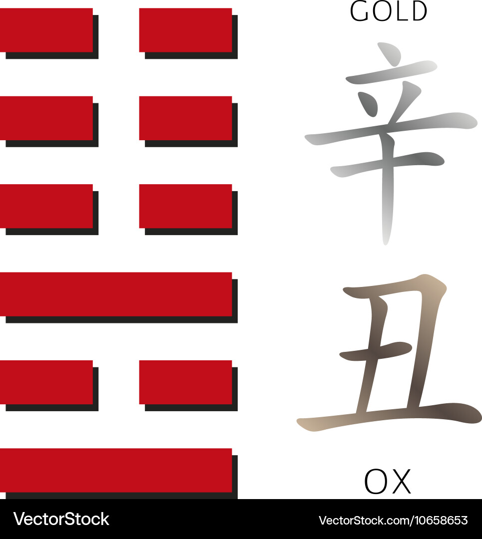 Symbol of i ching hexagram Royalty Free Vector Image