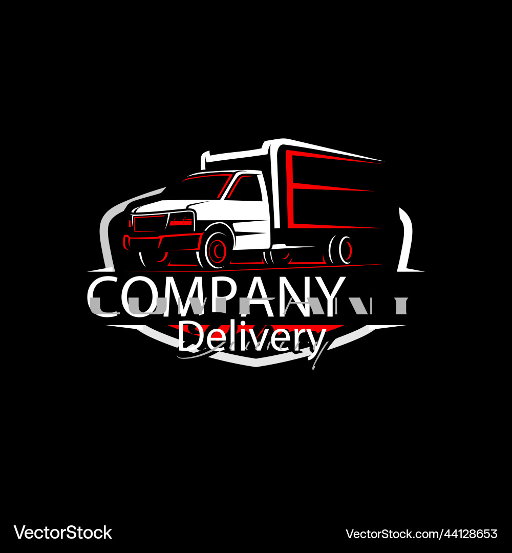 Truck box logo delivery Royalty Free Vector Image