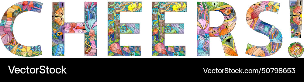 Word cheers entangle object for decoration Vector Image