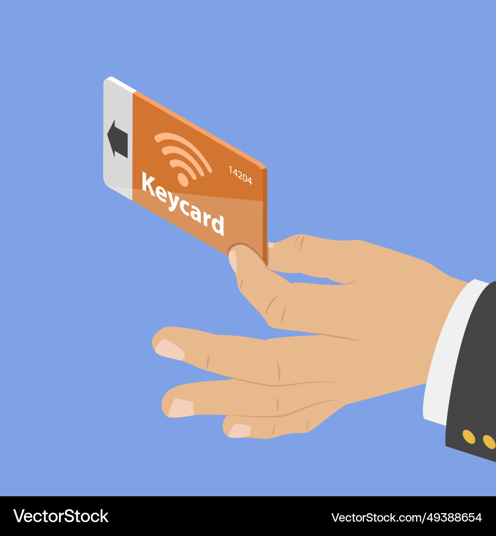3d isometric flat of keycard Royalty Free Vector Image