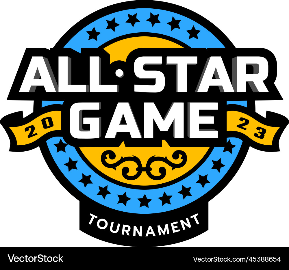 All stars game logo emblem Royalty Free Vector Image