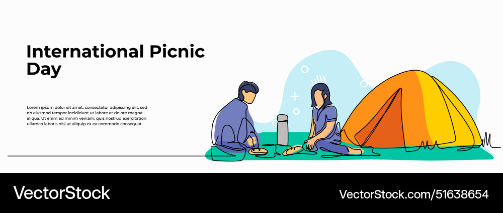 Camping with your partner modern Royalty Free Vector Image
