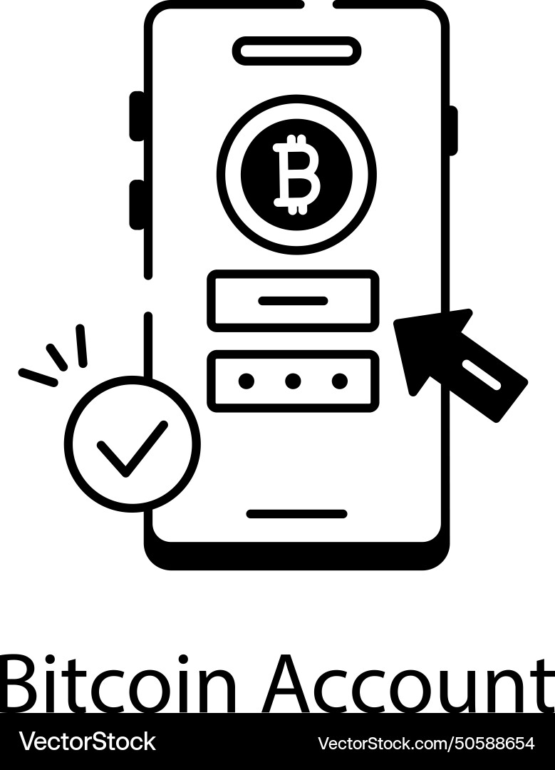 Crypto trading line icon Royalty Free Vector Image