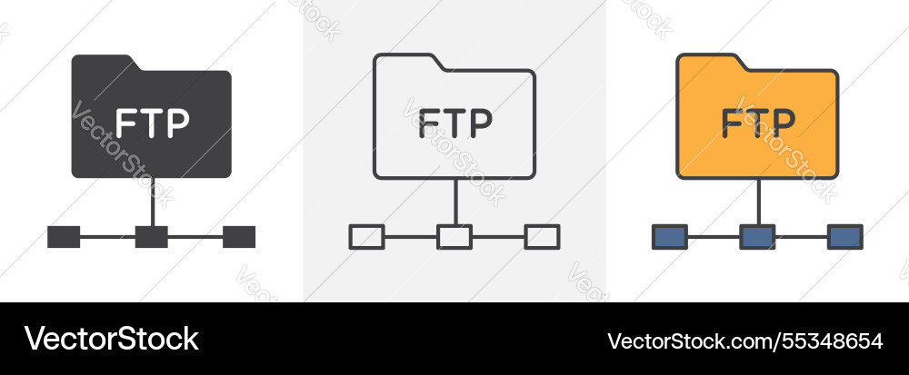 Ftp icons pack for website designs Royalty Free Vector Image