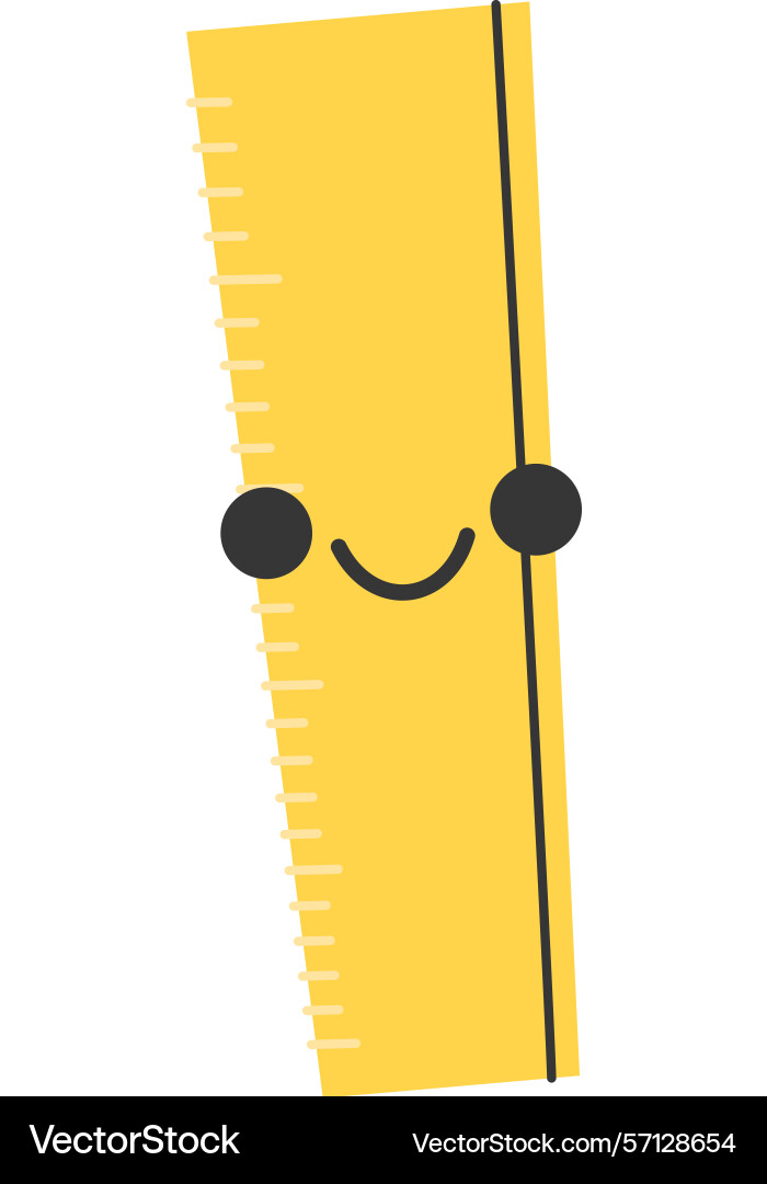 Funny ruler school stationery character Royalty Free Vector