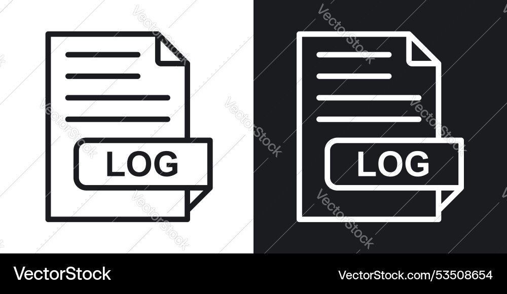 Log fileline in thin line black color flat simple Vector Image