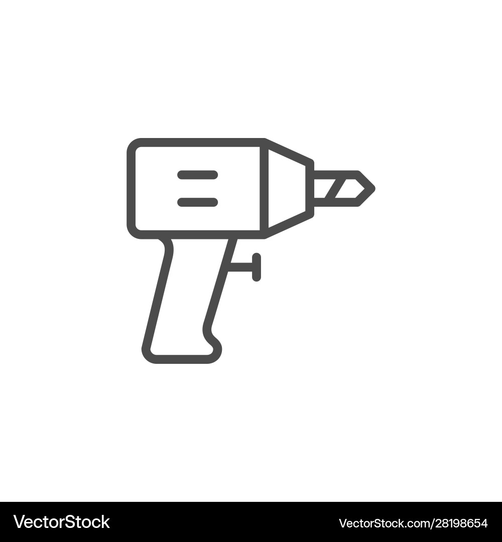 Orthopedic drill line outline icon Royalty Free Vector Image