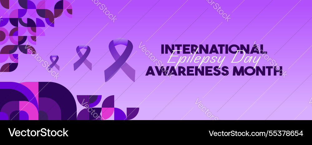 Purple international epilepsy day banner calling Vector Image