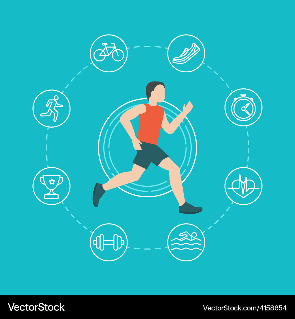 Running and jogging infographics concept Vector Image