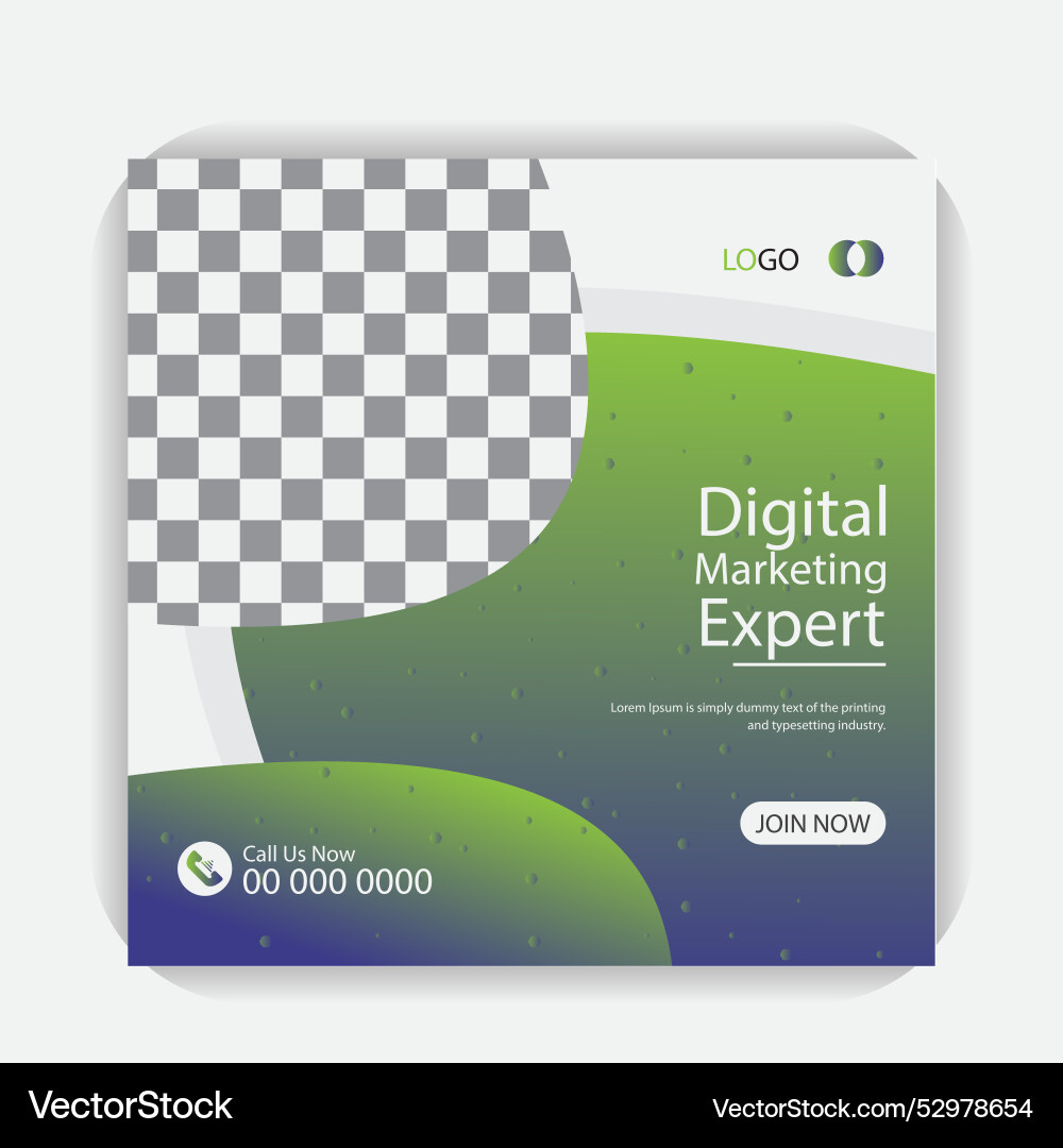 Square banner template unique layout Royalty Free Vector