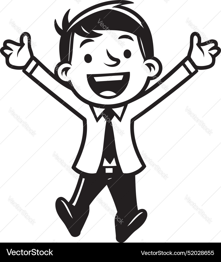 Cheerful corporate director black logo featuring Vector Image