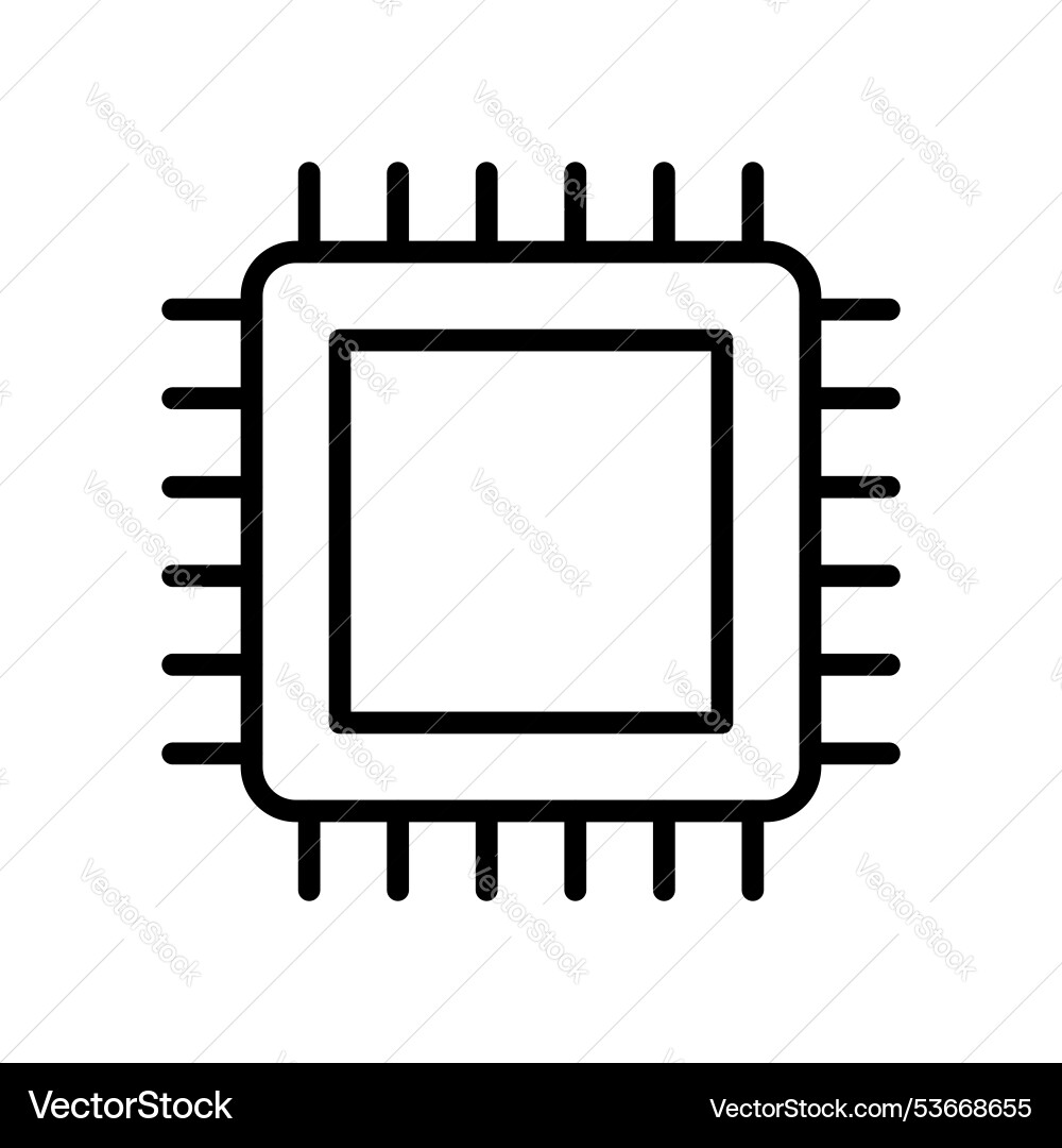 Chipset icon outline style design isolated Vector Image