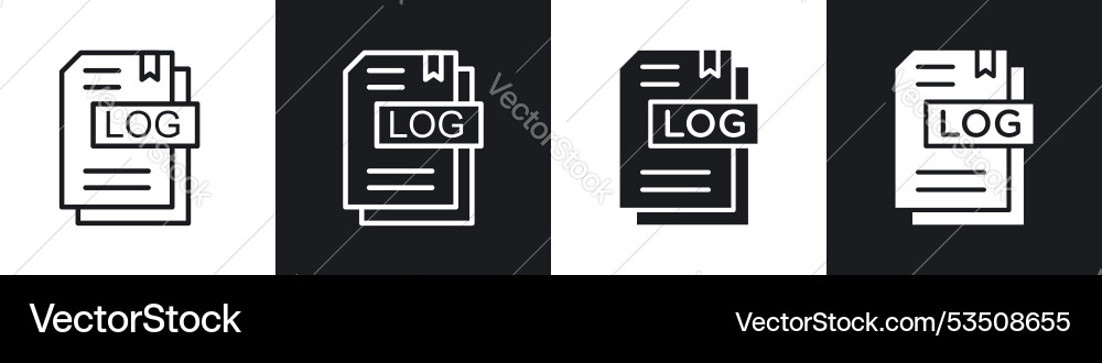 Log fileline in thin line black color flat simple Vector Image