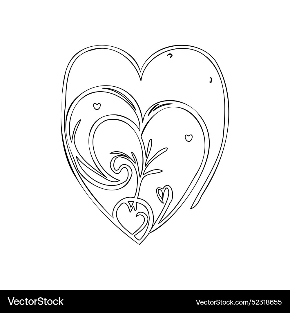 Love valentine outline sketch Royalty Free Vector Image