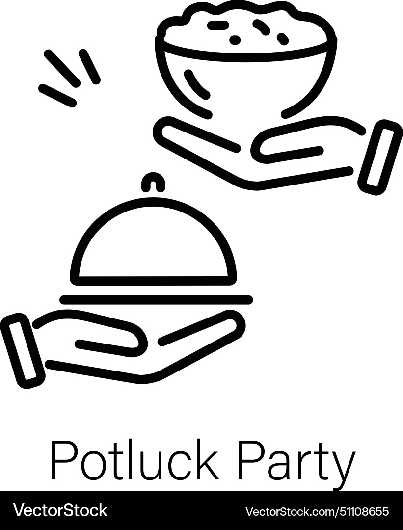 Potluck party Royalty Free Vector Image - VectorStock