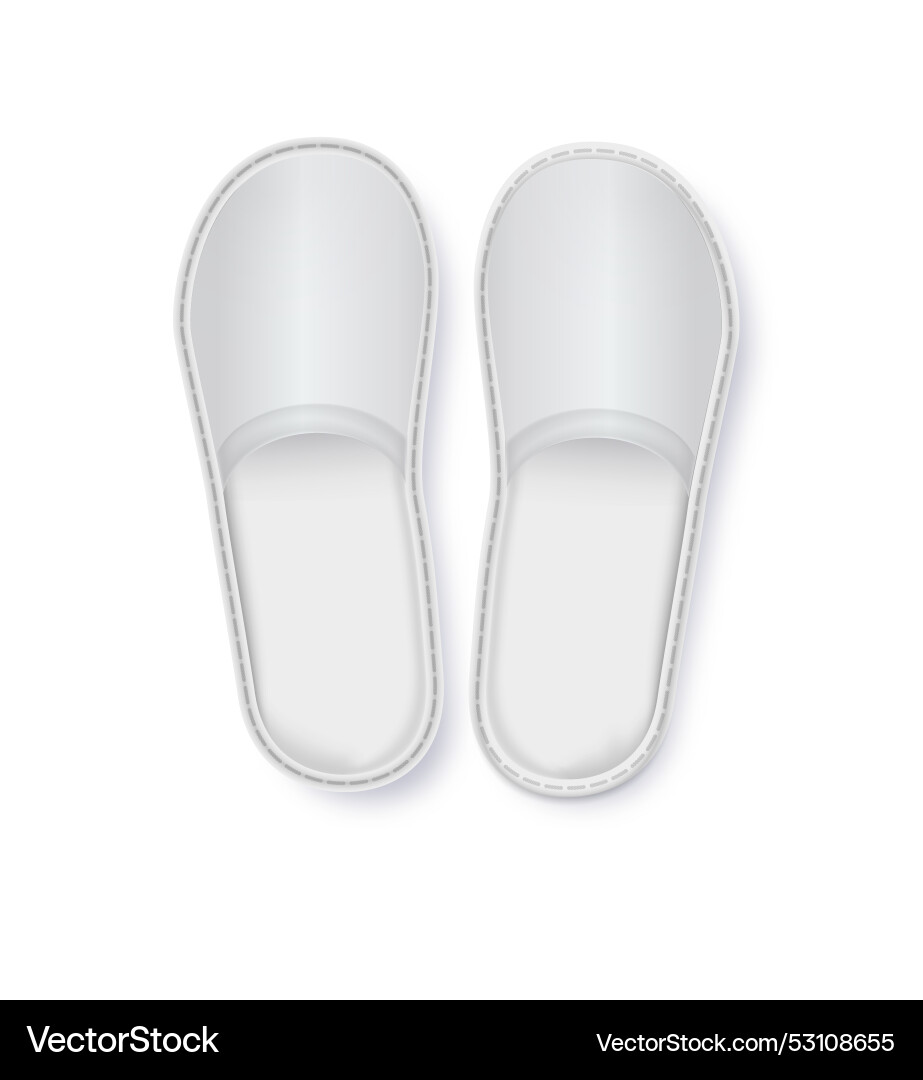 Realistic white detailed hotel slippers Royalty Free Vector